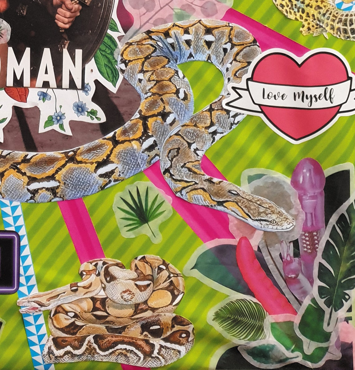 Print del collage feminista hecho a mano "Wonder self love". Print of ...