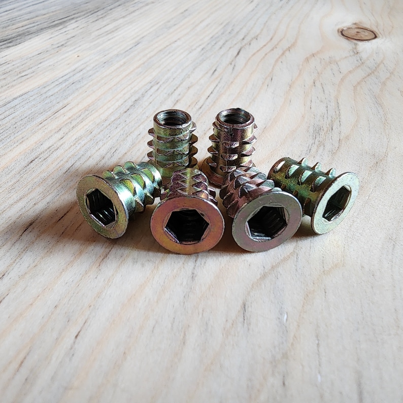 Threaded Wood Inserts and Furniture Bolt Hardware Packs for - Etsy