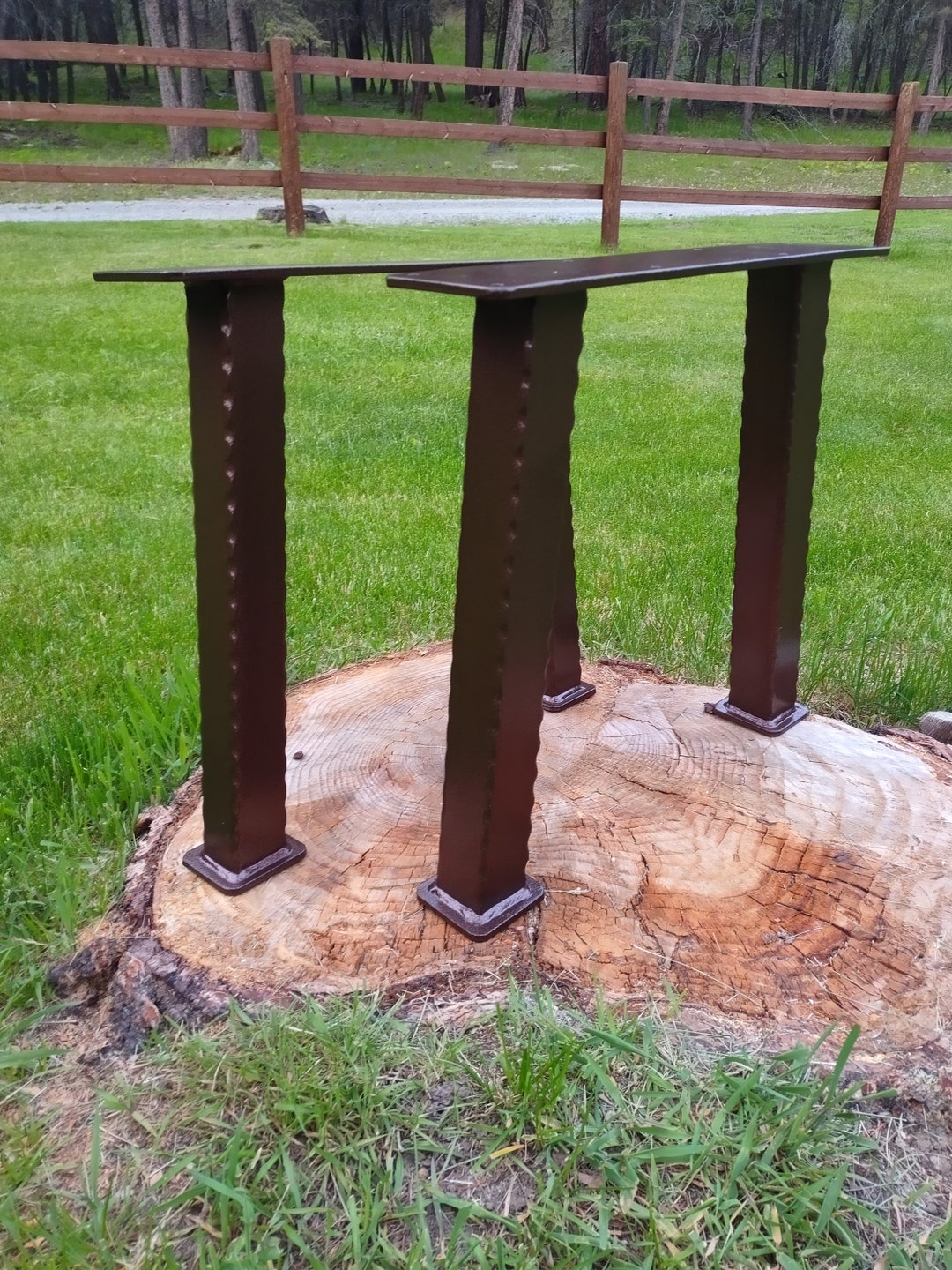 Hammered Rustic Western Style Metal Table Legs - Etsy