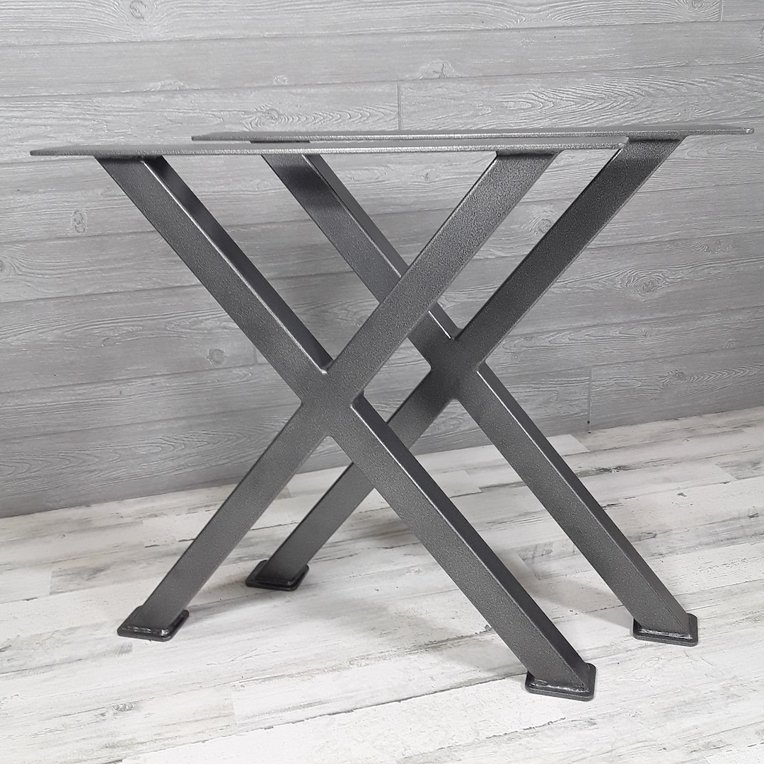 X Style Silver Colored Dining Table Legs | Table Legs | Powder Coated ...