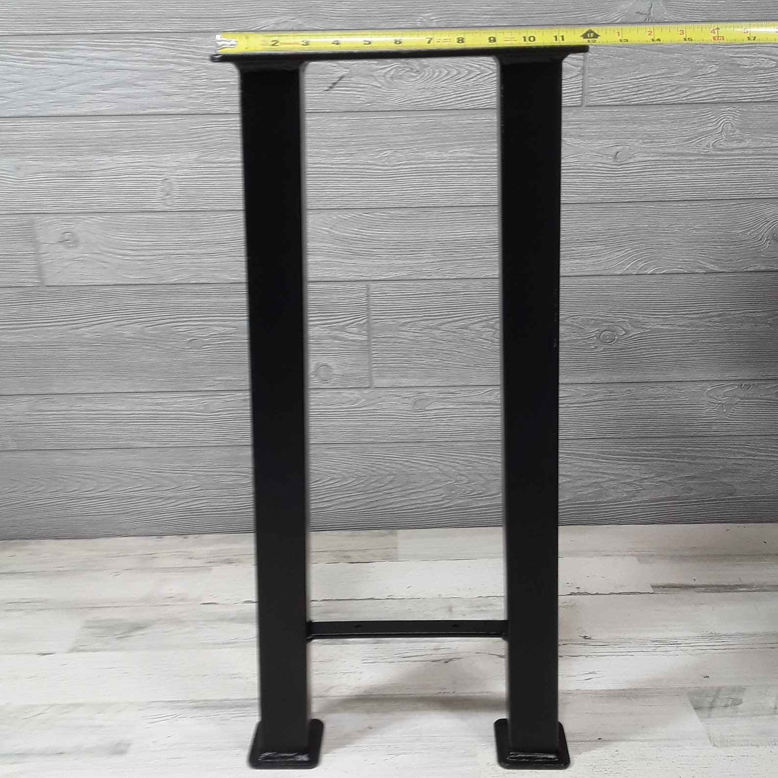 Black Powder Coated Sofa Table Legs W/shelf Bracket - Etsy