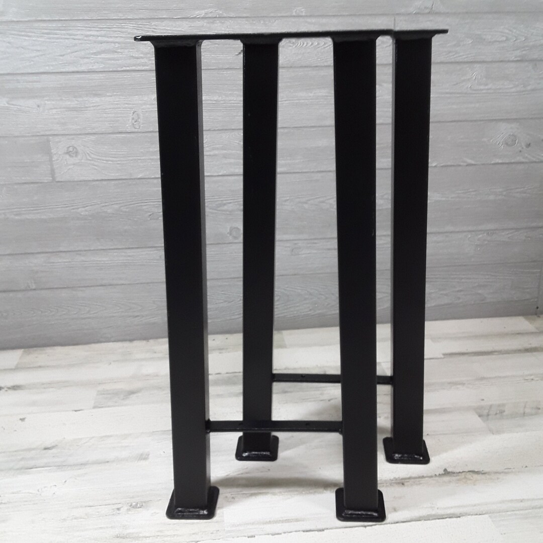 Black Powder Coated Sofa Table Legs W/shelf Bracket - Etsy