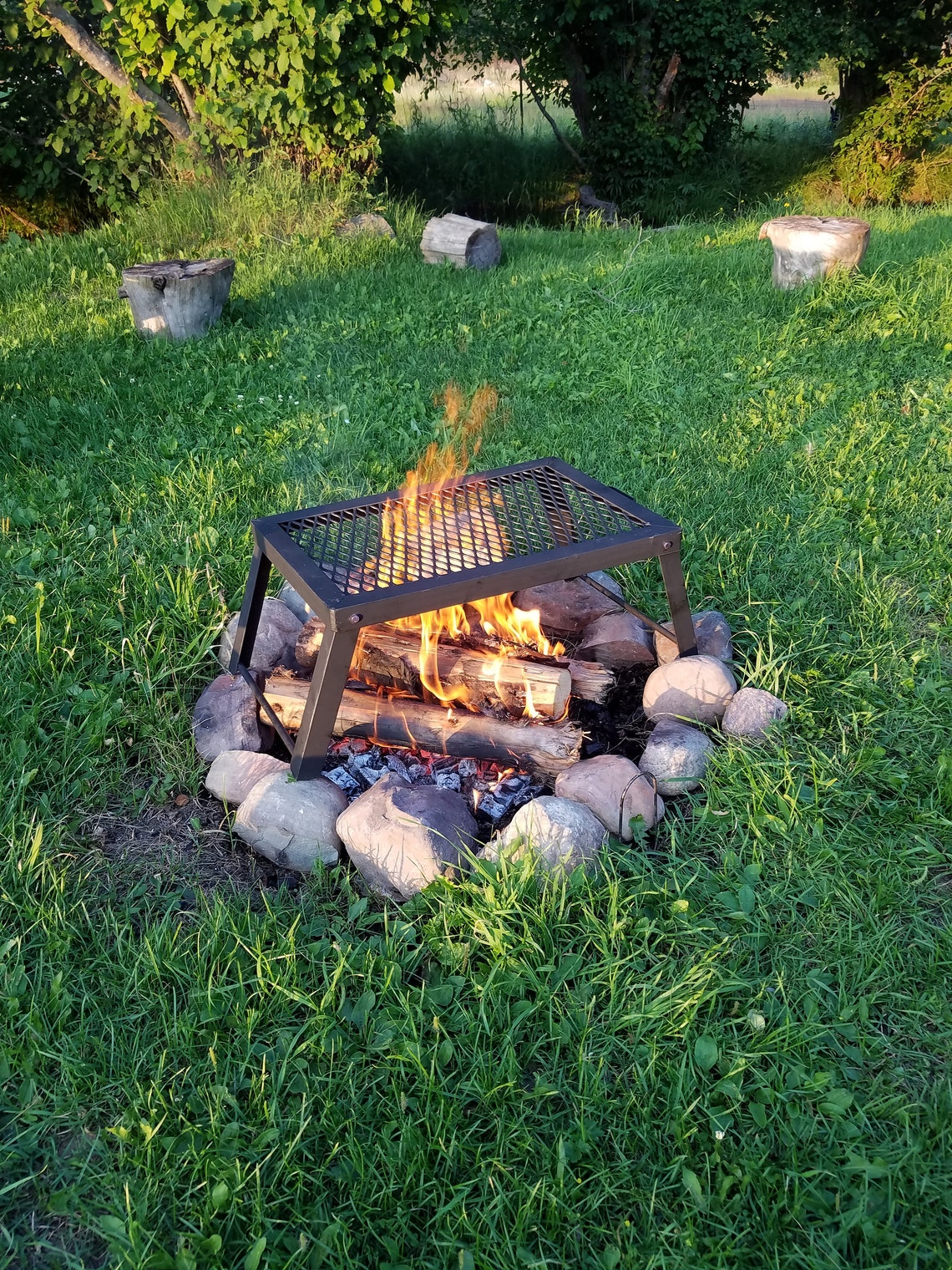 Large Metal Campfire Grill | Cooking Grill | Camping Grill - Etsy
