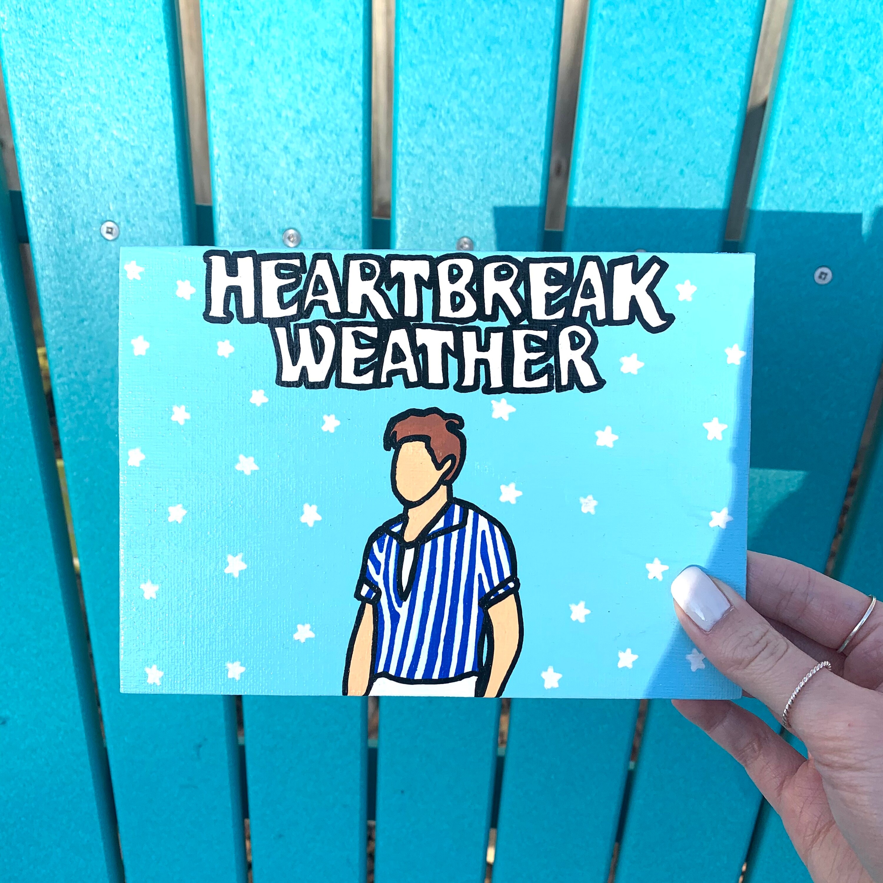 Heartbreak Weather Hand-painted Canvas Art | Etsy