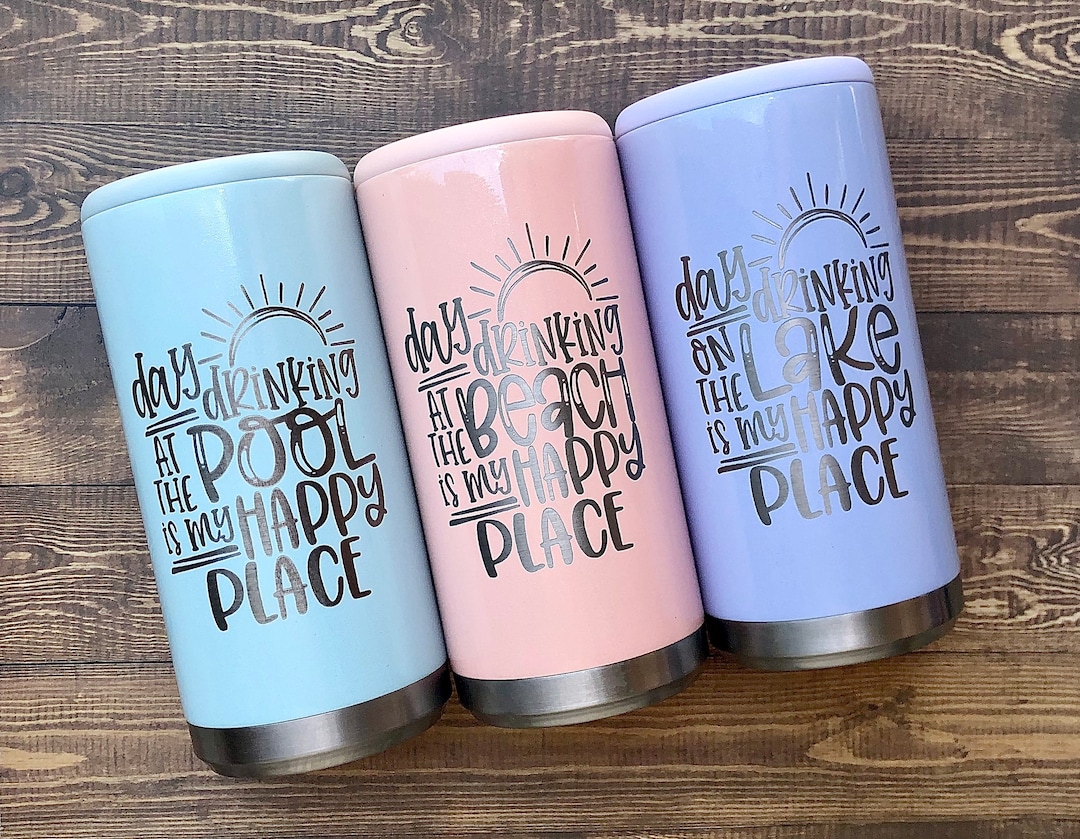 Personalized Slim Can Cooler - Day Drinking - Etsy