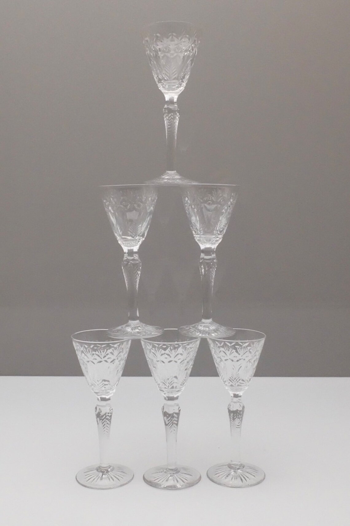 Stevens & Williams Royal Brierley Crystal Intaglio Cut Cordial Glasses ...