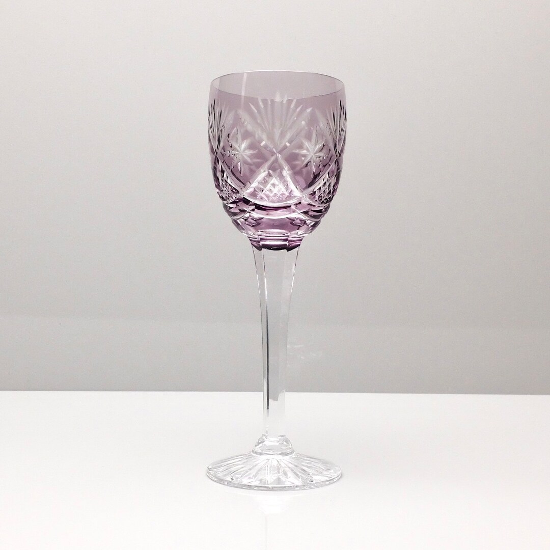 Webb Corbett Crystal Prince Regent Cut Amethyst Hock Glass 7 1/2" 19 Cm ...