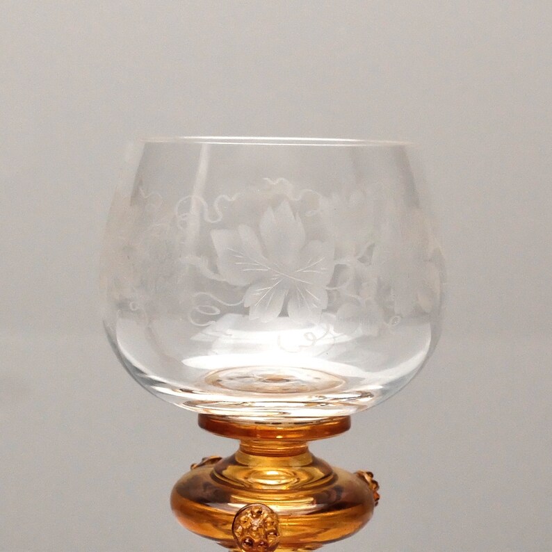 2 Fritz Heckert Hock Wine Roemers Fruiting Vine Glasses 7 1/4" 18.4 Cm ...