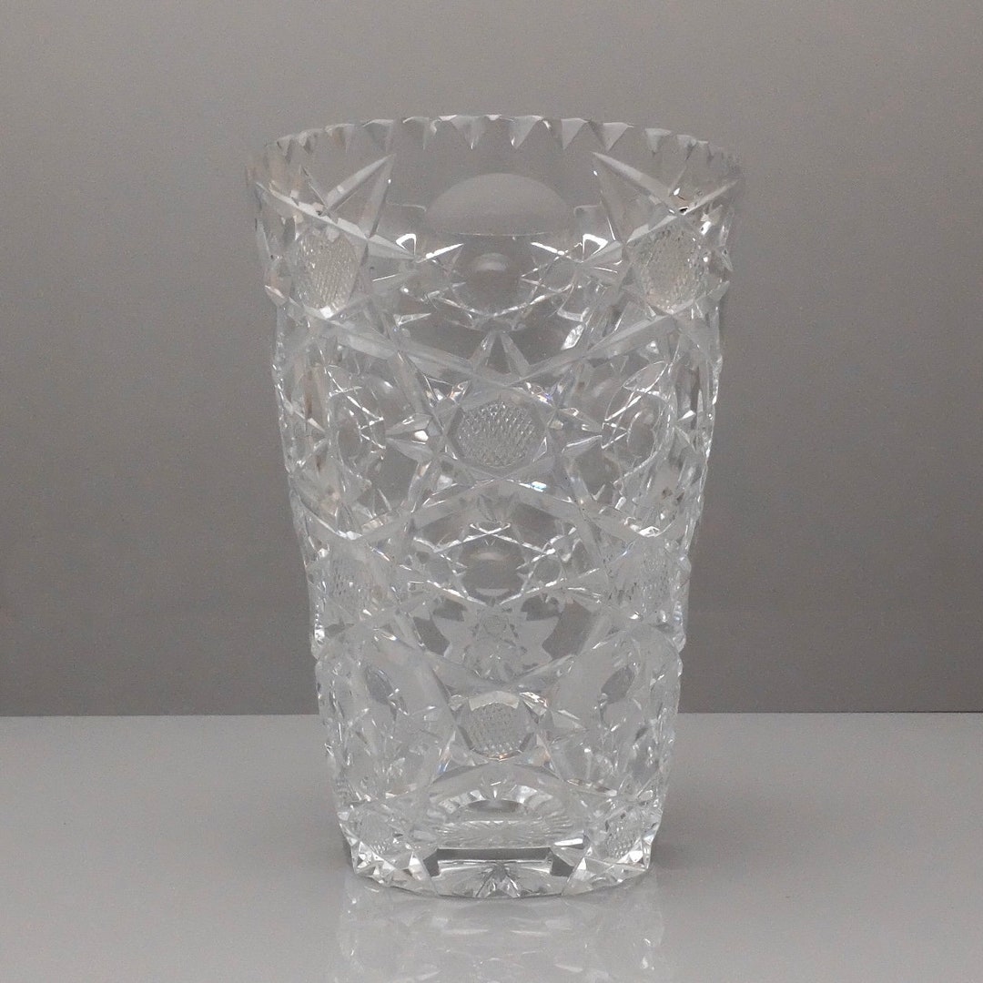 Stevens & Williams Royal Brierley Crystal Constellation Cut Vase 7 7/8 ...
