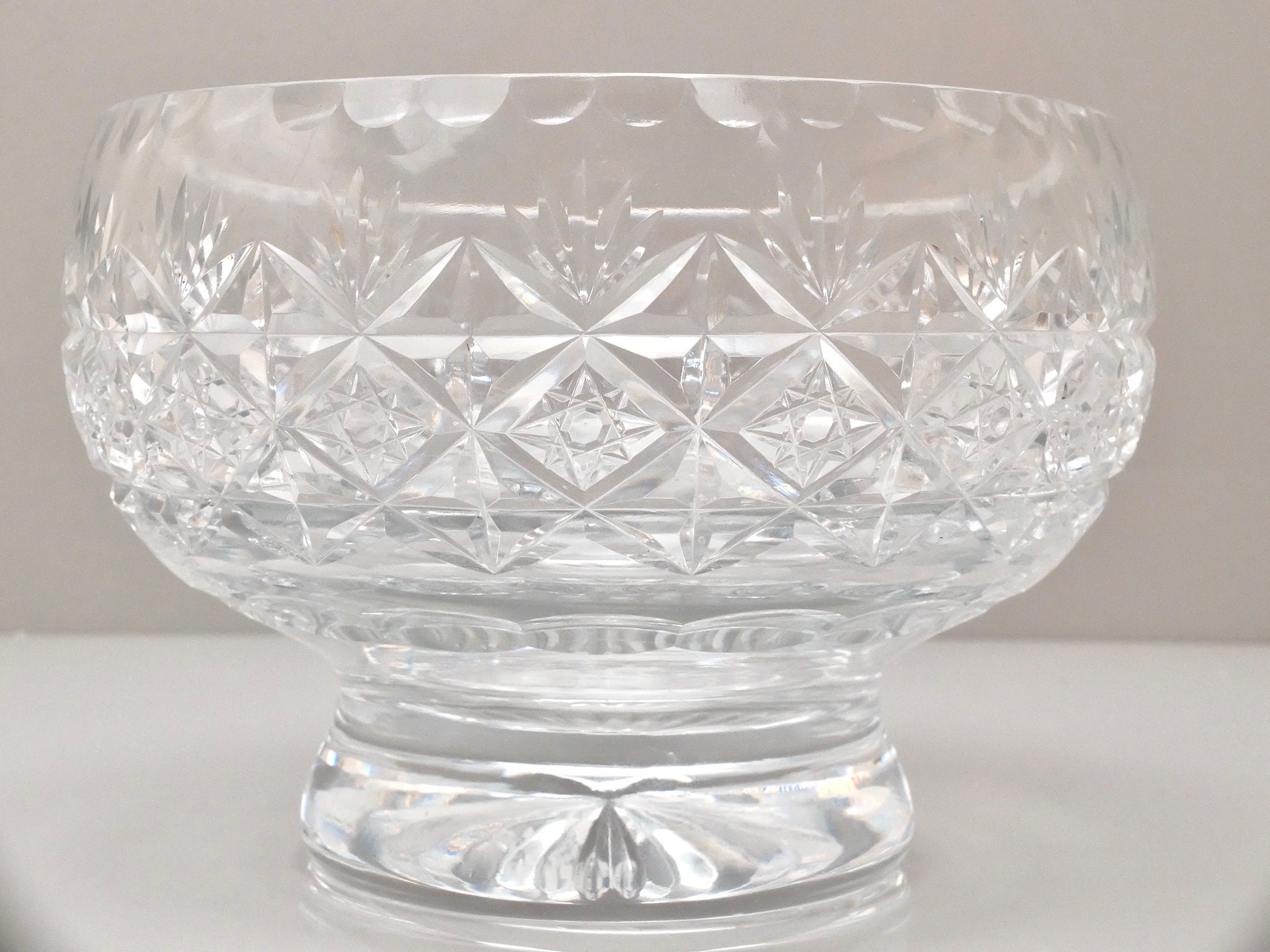 Thomas Webb Crystal Wellington Cut Bowl 4 3/8" 11.1 Cm Tall 6" 15.2 Cm ...