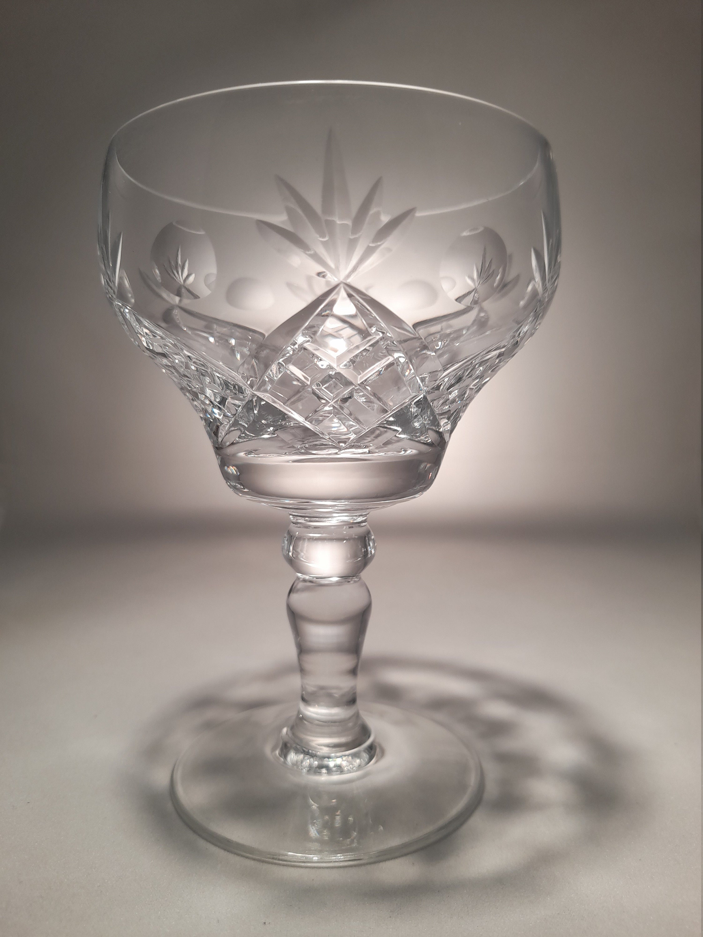 Royal Brierley Elizabeth Cut Wide Body Wine Glass or Glasses 4 | Etsy