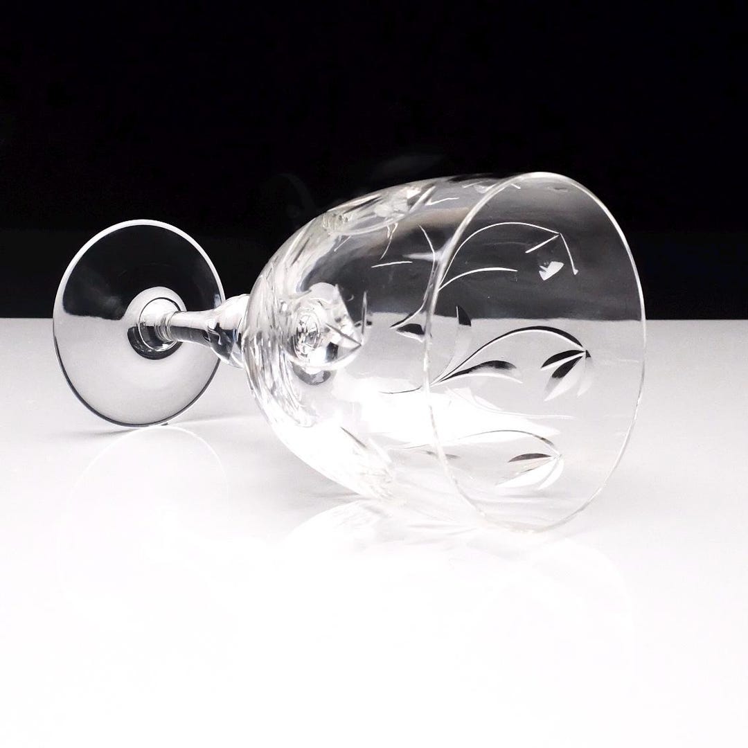 Stuart Crystal Minuet Cut Large Wine Glass Glasses 6 1/2" 16.5 Cm Tall ...