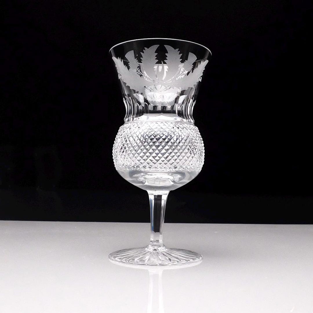 Edinburgh Crystal Thistle Cut Wine Glass Water Goblet 6 5/8" 16.8 Cm ...