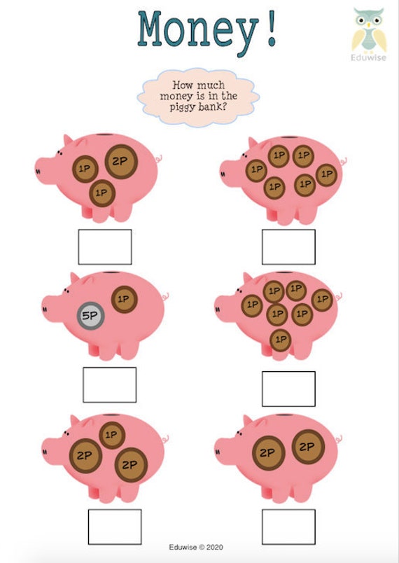 Money in the Piggy Bank | Etsy