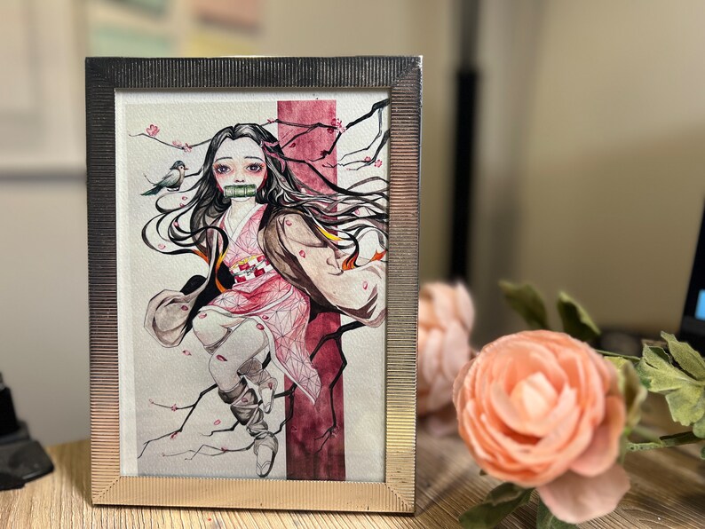 Nezuko Kamado Watercolor Painting - Etsy