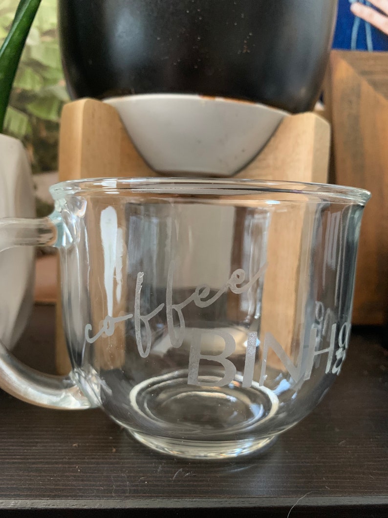 Large Coffee Mug/latte Mug 18oz Glass Etch Personalized - Etsy