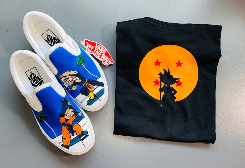 Matching Custom Anime Vans and T-shirt - Etsy