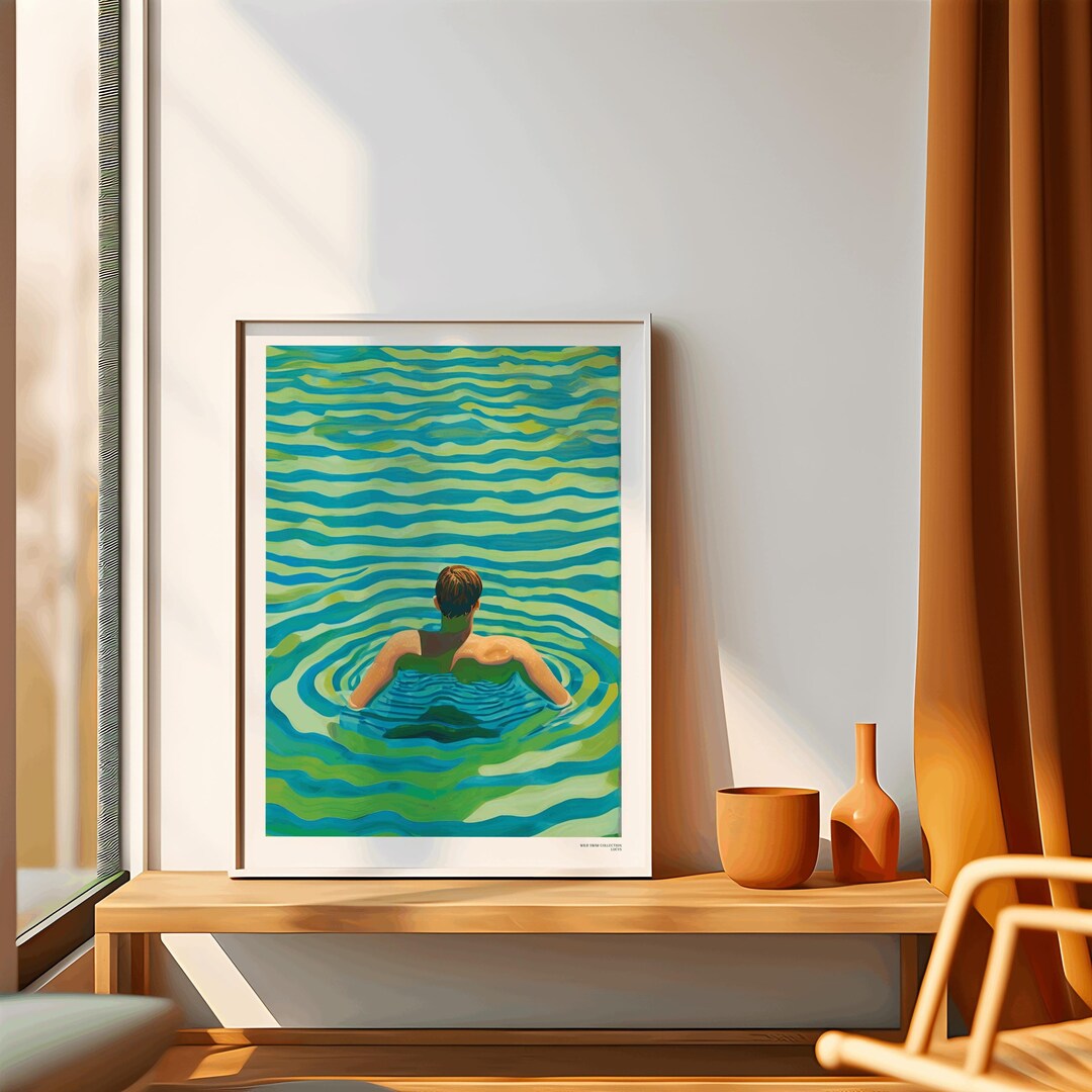Open Water Swimming Print David Hockney/ Matisse Style Downloadable Art ...