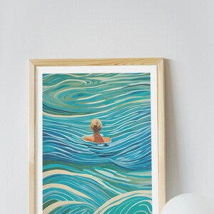 Wild Swimming Print | Downloadable | Ocean Lover - Etsy