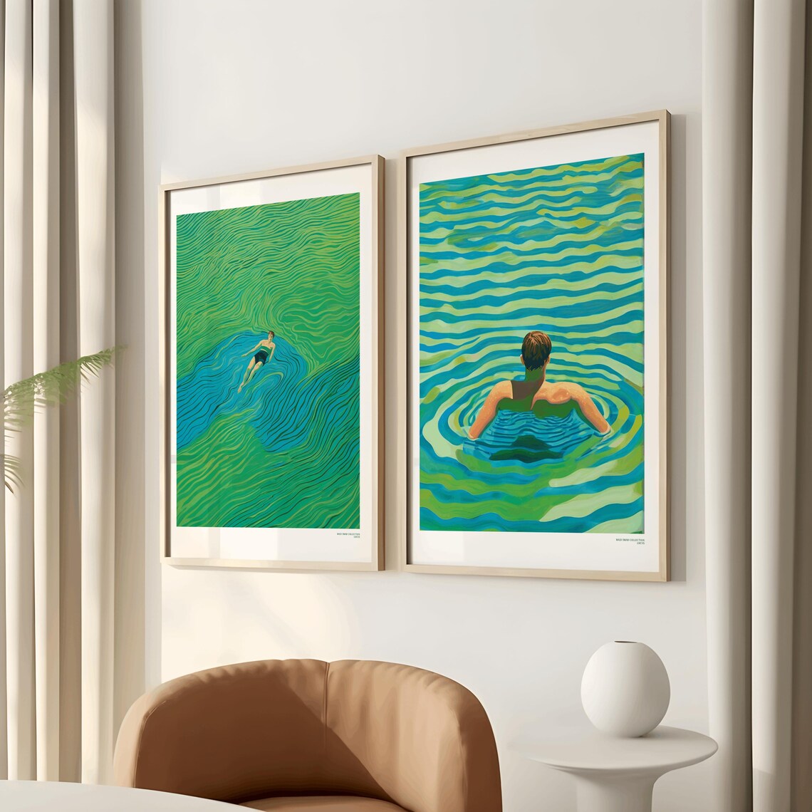 Open Water Swimming Print David Hockney/ Matisse Style Downloadable Art ...