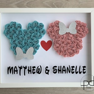 Mickey and Minnie Shadow Box Wall Decor Flower Box - Etsy Canada