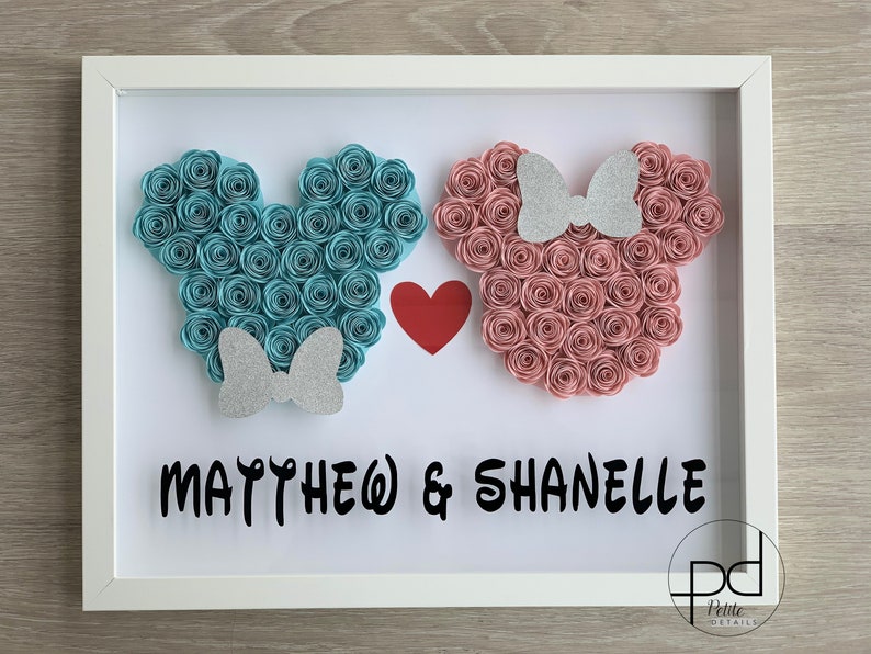 Mickey and Minnie Shadow Box Wall Decor Flower Box - Etsy Canada