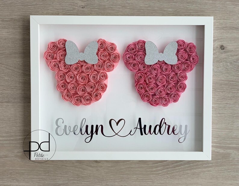 Mickey and Minnie Shadow Box Wall Decor Flower Box - Etsy Canada