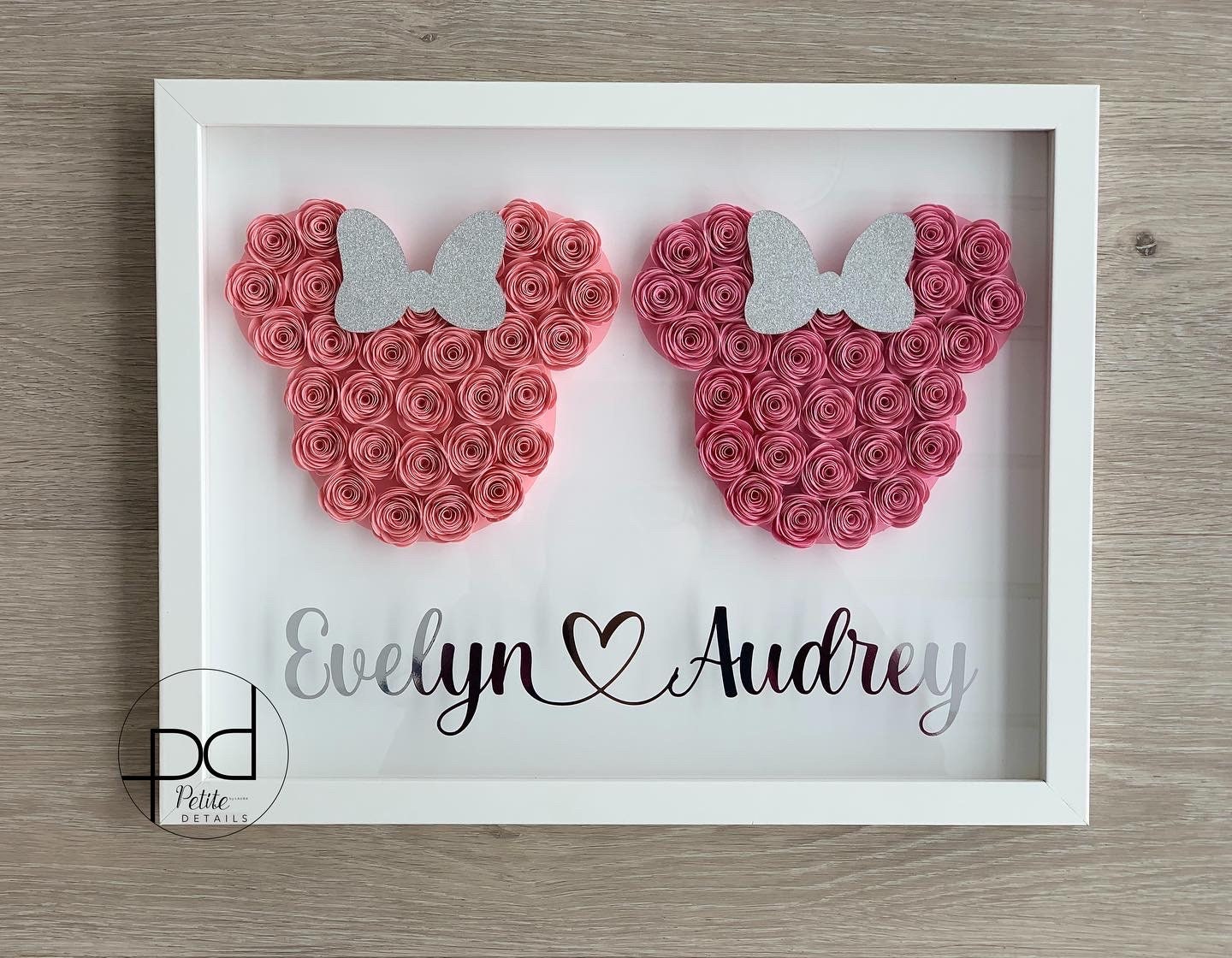 Mickey and Minnie Shadow Box Wall Decor Flower Box - Etsy