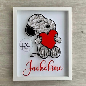 Snoopy Paper Flower Shadow Box Wall Decor Flower Box Personalized Gift ...