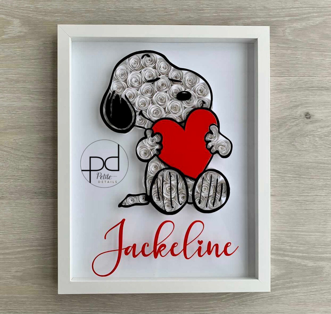 Snoopy Paper Flower Shadow Box Wall Decor Flower Box - Etsy