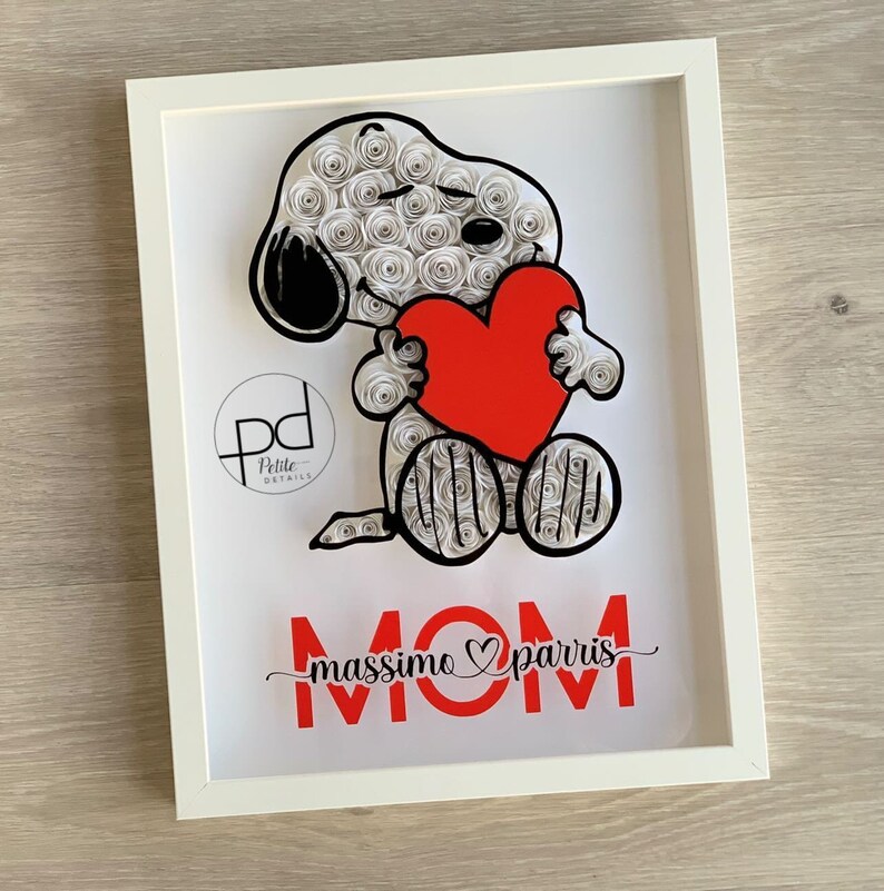 Snoopy Paper Flower Shadow Box Wall Decor Flower Box - Etsy