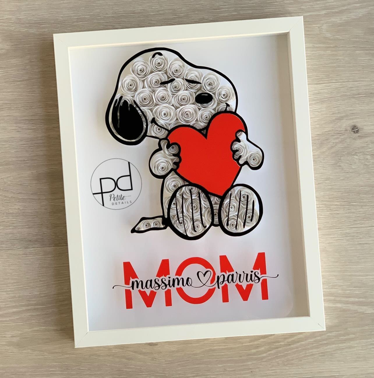 Snoopy Paper Flower Shadow Box Wall Decor Flower Box - Etsy