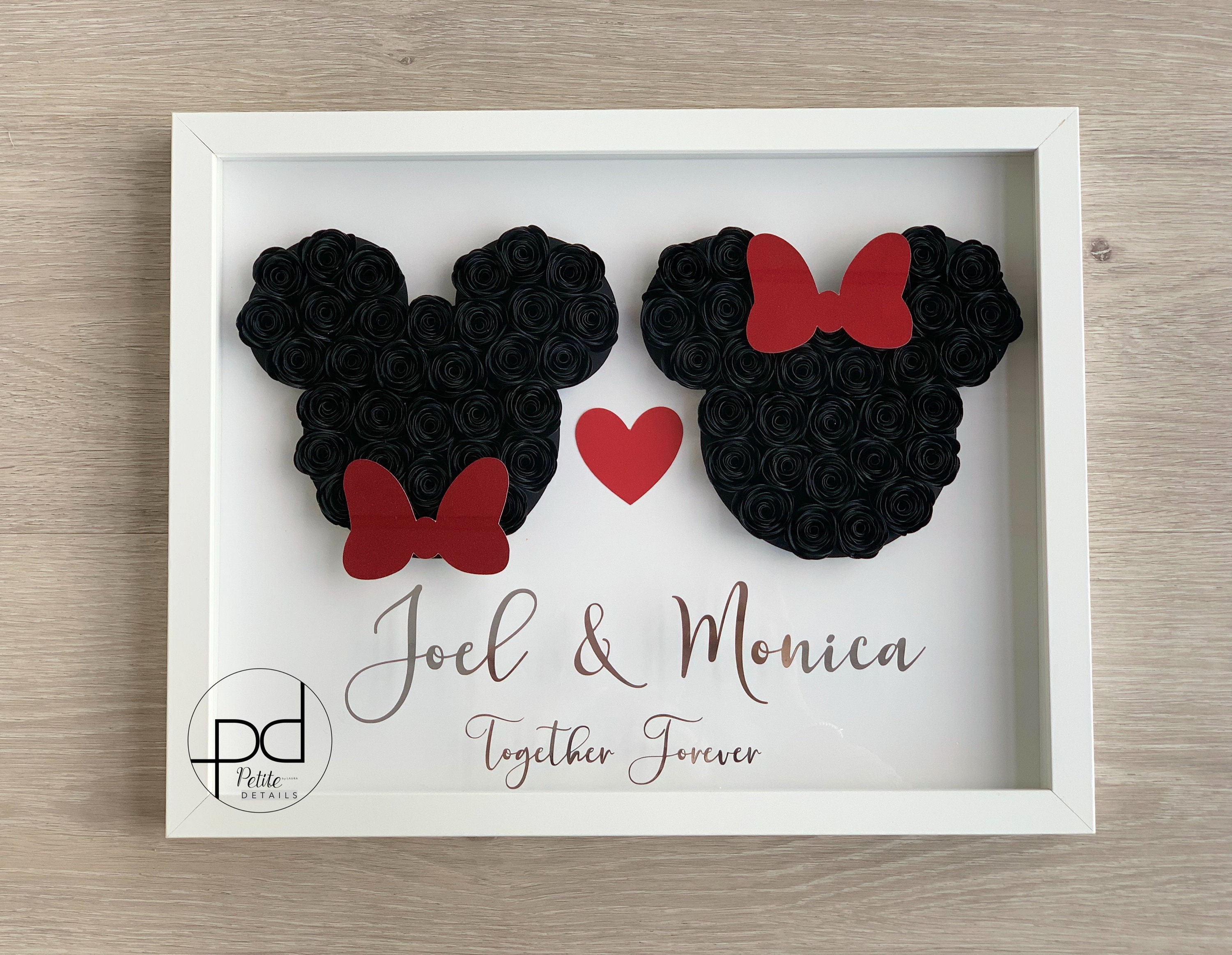 Mickey and Minnie Shadow Box Wall Decor Flower Box - Etsy