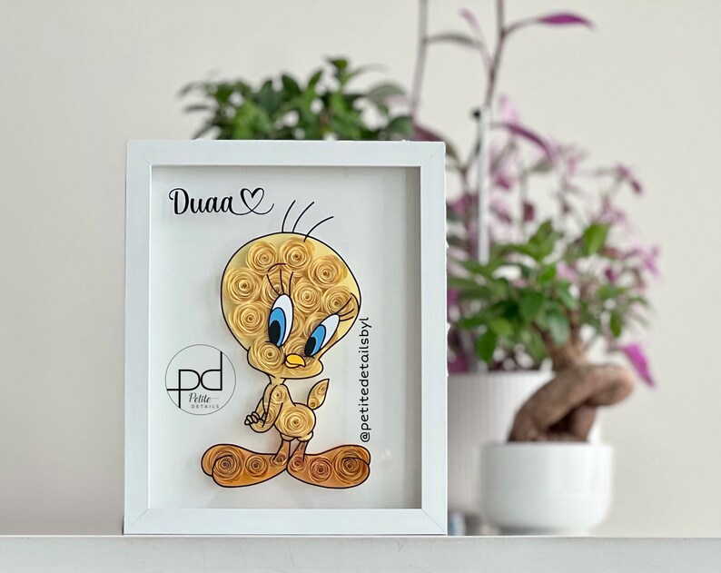 Tweety Paper Flower Shadow Box | Wall Decor | Flower Box ...