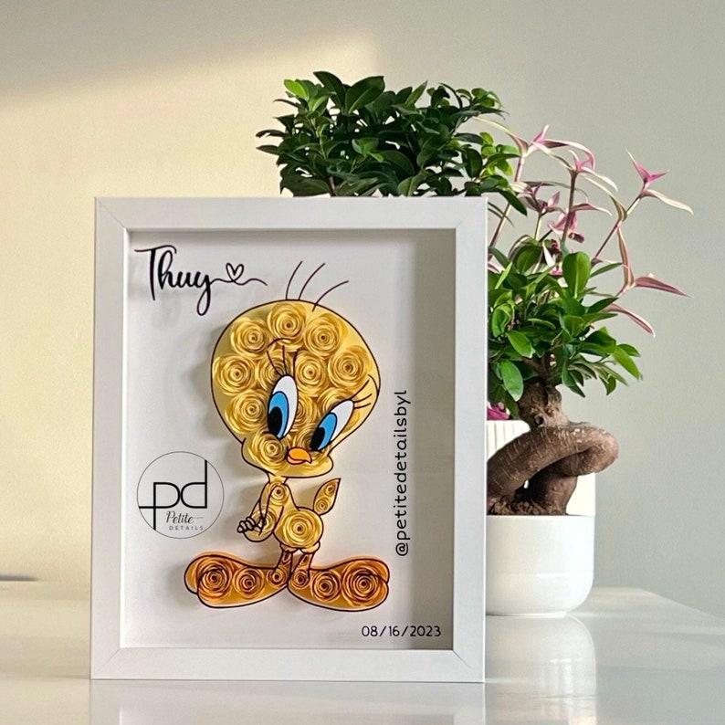 Tweety Paper Flower Shadow Box | Wall Decor | Flower Box ...