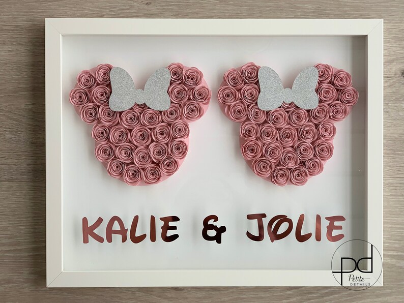 Mickey and Minnie Shadow Box Wall Decor Flower Box - Etsy Canada