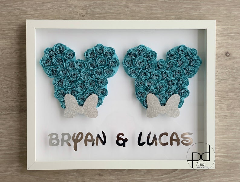 Mickey and Minnie Shadow Box Wall Decor Flower Box - Etsy