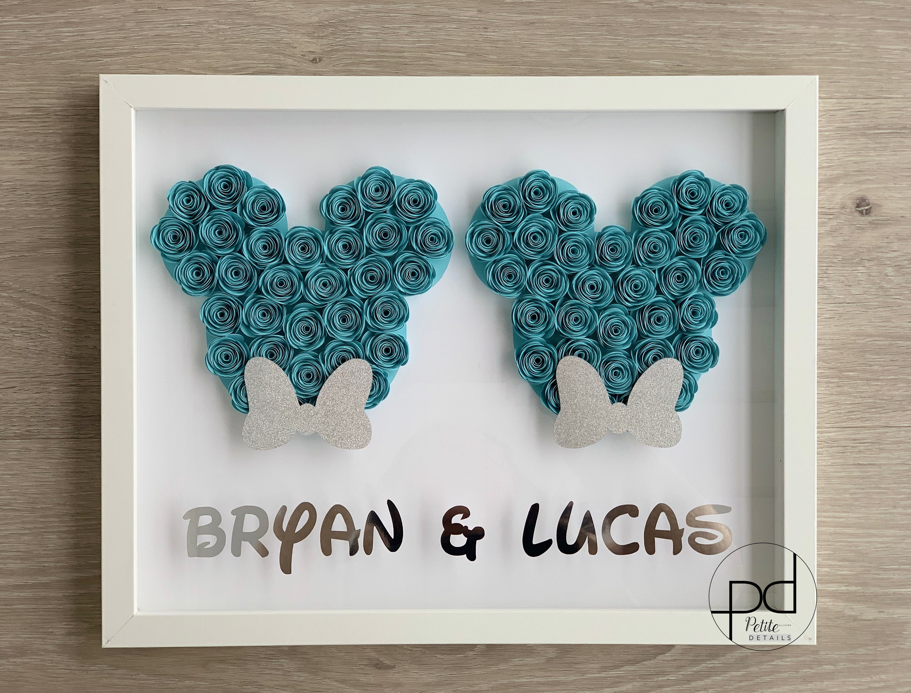 Mickey and Minnie Shadow Box Wall Decor Flower Box - Etsy Canada