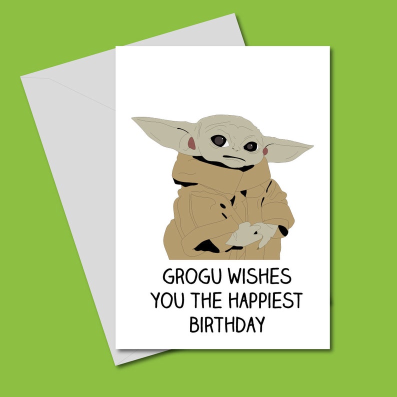 Grogu Birthday Card - Etsy