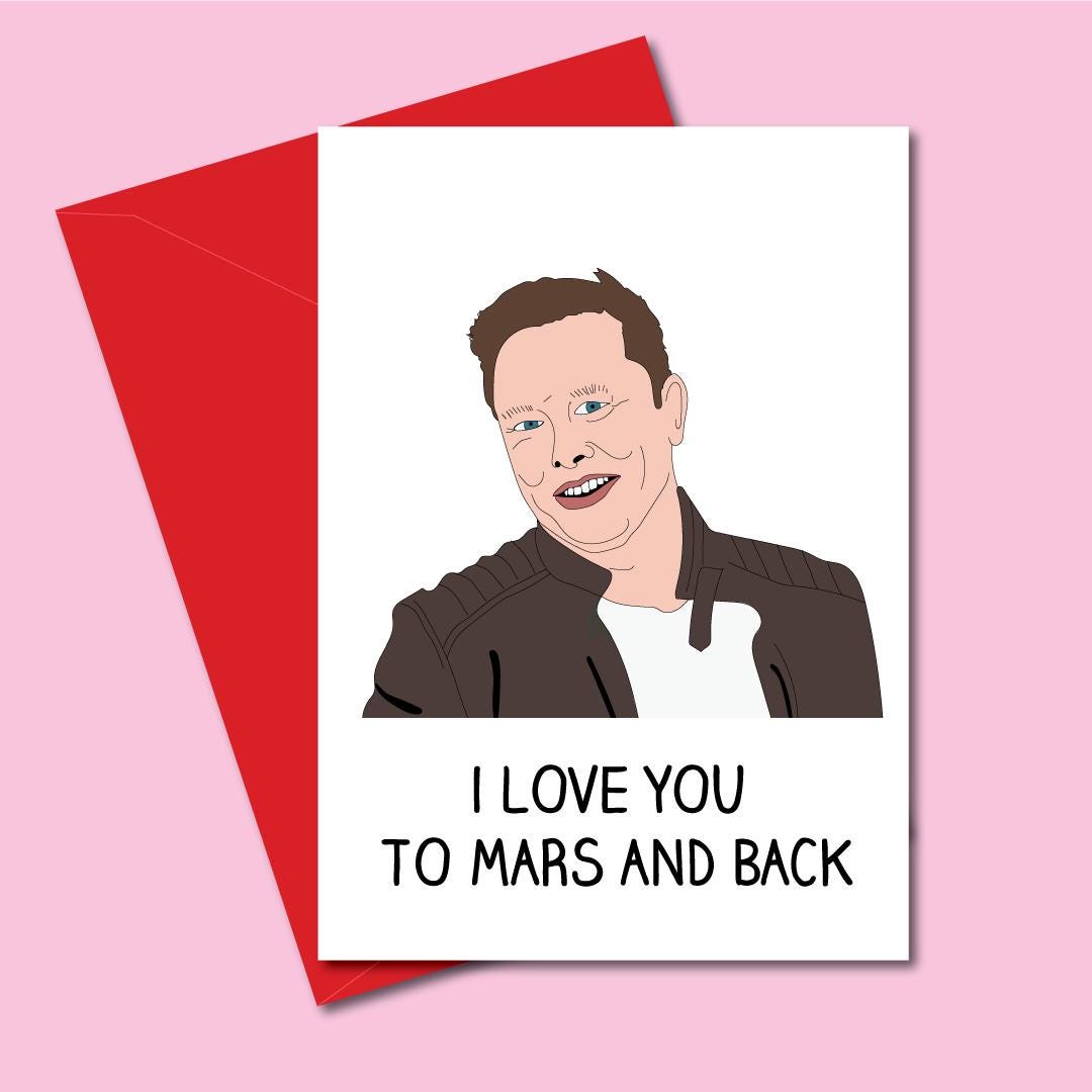 Elon Musk Valentine's Day Card - Etsy