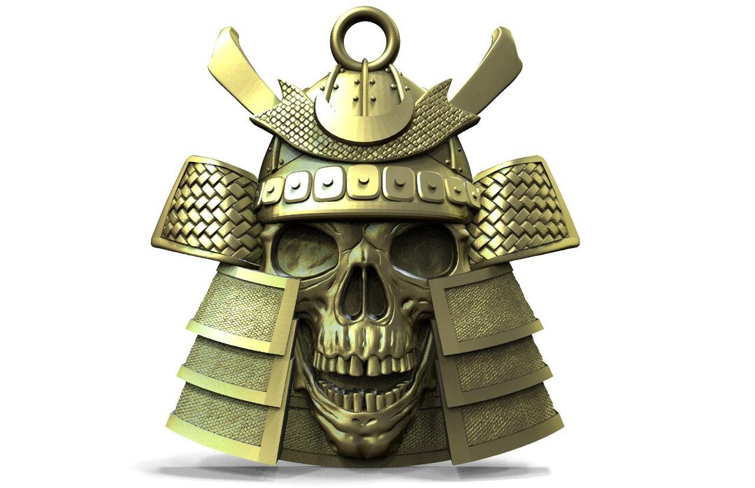 Digital File Samurai Skull Pendant 3D Model STL - Etsy