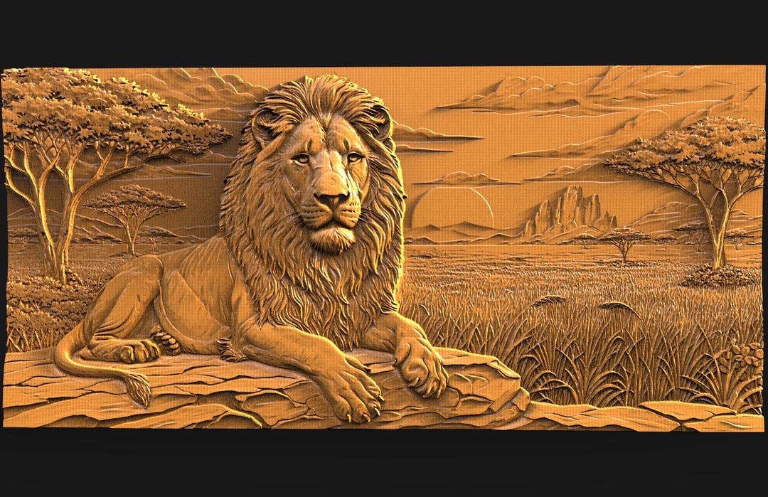 Lion 3D Model, STL File for CNC and 3D Printing - Etsy