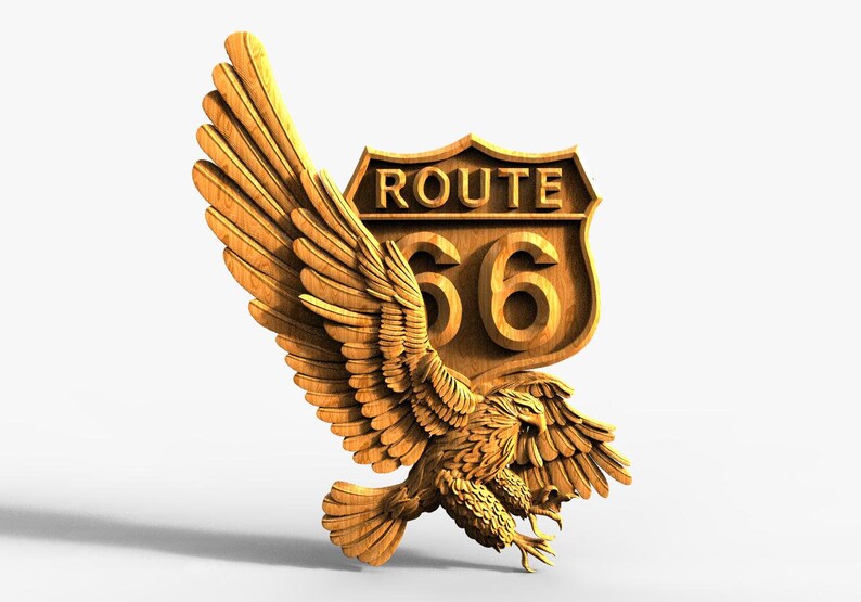 Digital File Route 66 Eagle CNC 3d Model Stl - Etsy
