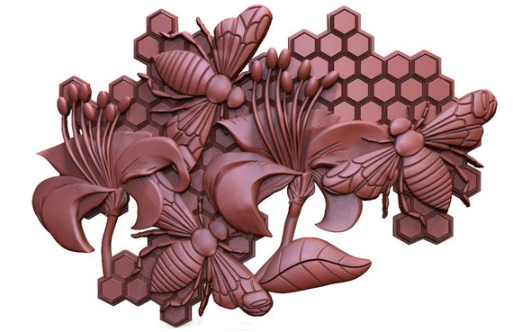 Digital File Bee Honeycomb CNC 3d Model Stl - Etsy