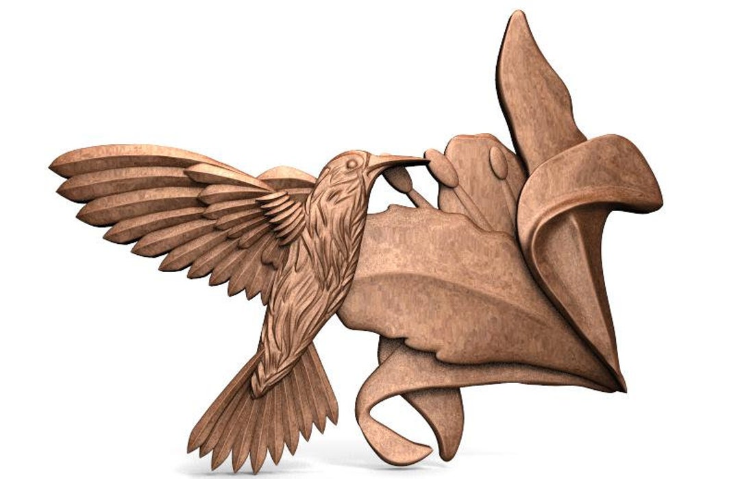 Digital File Hummingbird Bas-relief Cnc STL 3d Model - Etsy