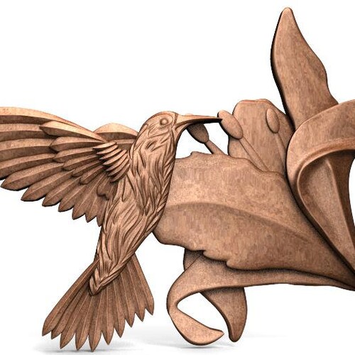 Digital File Hummingbird Bas-relief Cnc STL 3d Model - Etsy