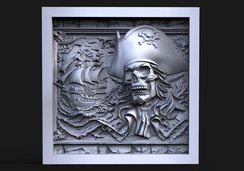 Digital File Pirate Skull CNC 3d Model - Etsy