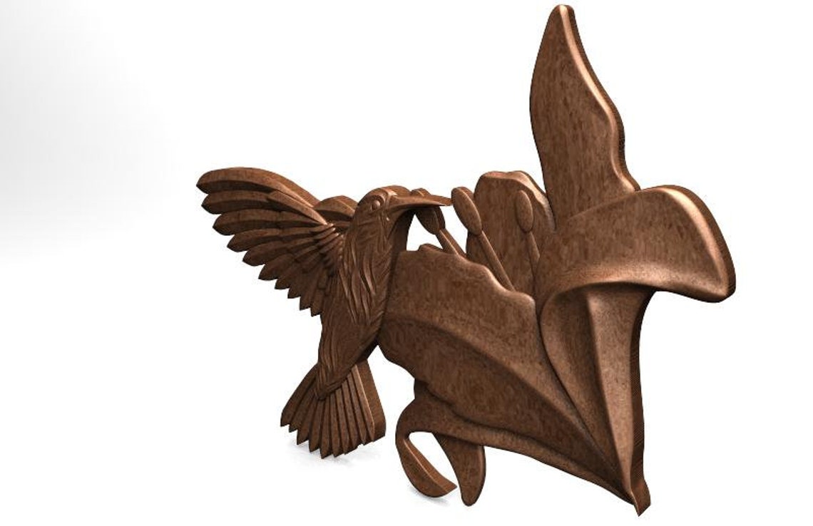 Digital file hummingbird bas-relief cnc STL 3d model | Etsy