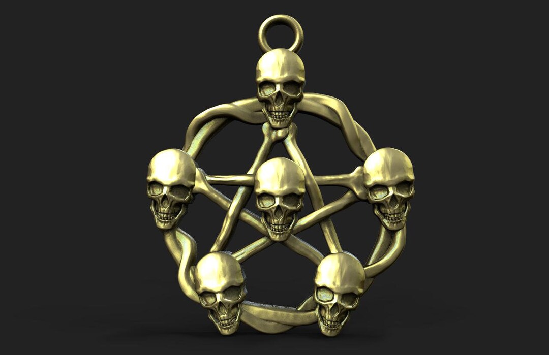 Digital File Skull Pentagram Pendant Jewelry 3d Model Stl - Etsy