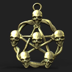Digital File Skull Pentagram Pendant Jewelry 3d Model Stl - Etsy